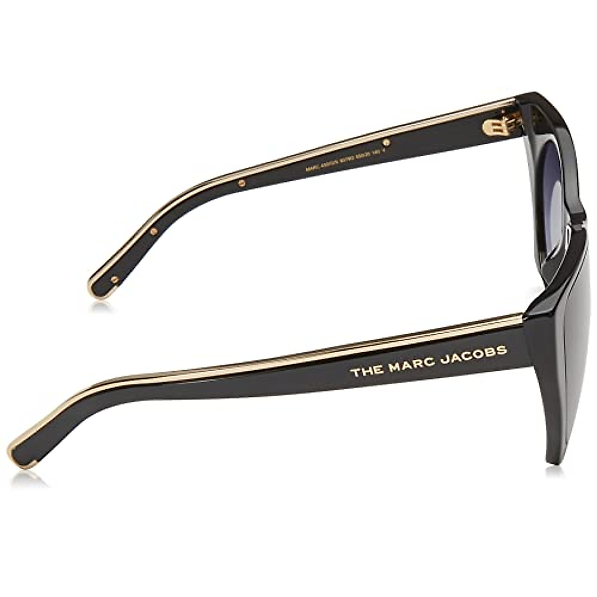 Marc Jacobs Women's Marc 450/G/S Cat Eye Sunglasses, Black/Gray Shaded, 55mm, 20mm