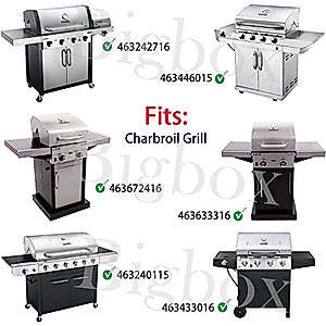 BBQ-Element Gril Replacment Parts for Charbroil 463344015, 463343015, 463344116, 463242715. Stainless Steel Burner Tubes and Carryover Tubes for Char-broil 463242515, 463242716, 463433016.