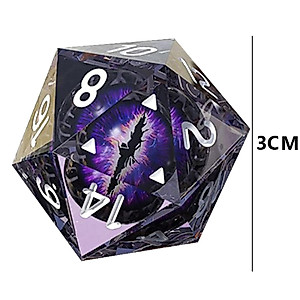 Dragon Eye Dice - The Chromatic Dragon Collection,Mini Crystal Dice，Resin Dragon Eye Dice Set,Colorful Polygonal Dice,Shinny Polyhedral Dice Set Filled With Eyeball,For Role Playing Dice Games (White)