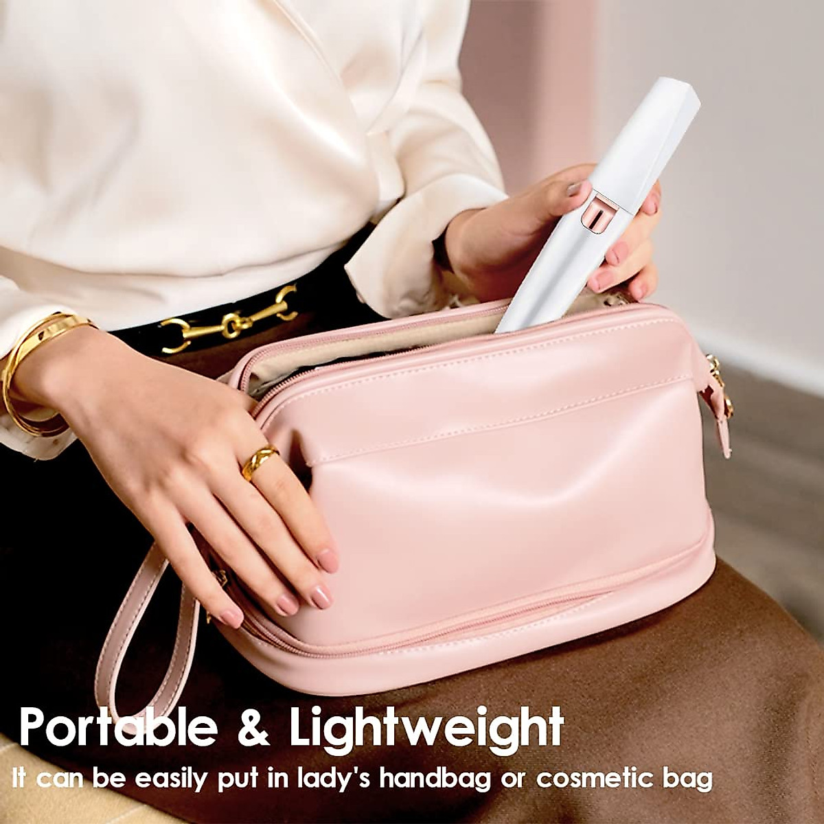 kuzuwill Facial Hair Remover for Women, Rechargeable Eyebrow Razor & Painless Hair Remover, Eyebrow Lips Body Facial Hair Removal for Women with Built-in LED Light, Extra 4 Eyebrow Tweezers