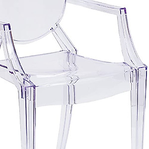 Flash Furniture Ghost Chair with Arms in Transparent Crystal