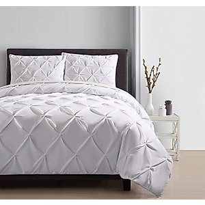 3 Piece Pinch Pleated Duvet Cover Set - Ultra Soft, 910TC, 100% Egyption Cotton Bedding for Cool, Comfortable Sleep, Pintuck Decorative Duvet Cover, King/California King (94" x 104") White