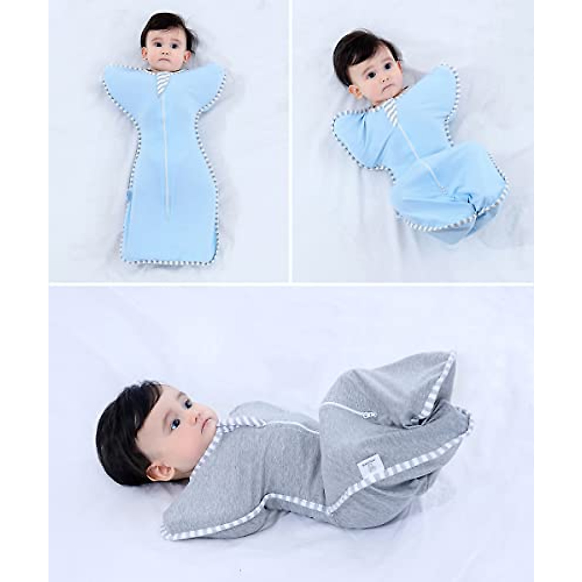 Bycc Bynn 2 Pack Sleeping Blanket Sack with High Sleeve,Transitions to Arms-Free Wearable Sleeping Bag for Baby pacify