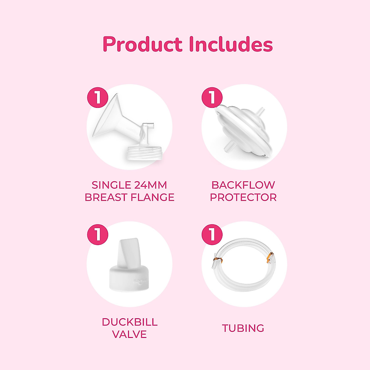 Spectra - Wide Breast Shield Set for Breast Milk Pumps - Medium 24mm