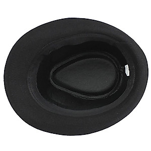 Mens Classic Plaid Manhattan Structured Gangster Trilby Fedora Hat Cuban Style Derby Hat Jazz Cap (Size M-L/7 1/4) Black