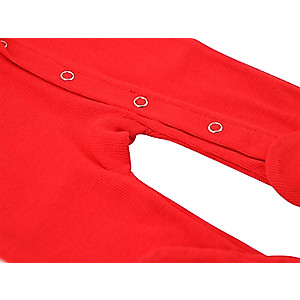 KISBINI Baby Footed Pajamas with Mitten Cuffs Unisex Cotton Snap-up Romper Jumpsuit Sleep and Play 0-12 Months Footies