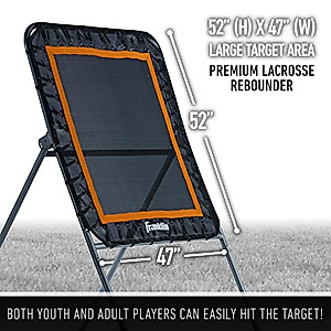Franklin Sports Lacrosse Rebounder - Lax Bounce Back Net + Rebounder - Portable Shooting Practice Training Aid for Kids + Adults - 4' x 3'