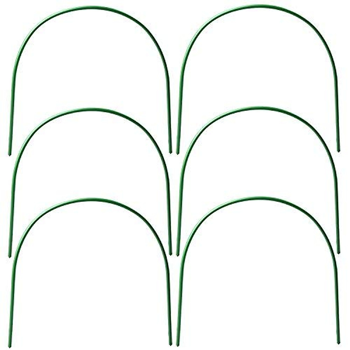 Greenhouse Hoops with Plastic Coated,6Pack 4 Ft Long Tube Garden Hoops Support Frame Grow Tunnel for Plant Cover Support Protection (18.9" Hx15.7 W)