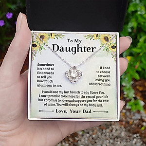 Father to Daughter Gifts from Dad Necklace, Necklace for Dad, My Daddy On Birthday, Mothers Day, Includes Message Card Style 2 (DS-5419683)