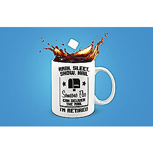 Funny Coffee Mugs For Retired-11Oz,Funny Retired Postal Worker Mailman Retirement ,Retired Mailman Gifts,Retiring Postal Worker Gifts,Cute Postal Service Retirement Coffee Cup, White