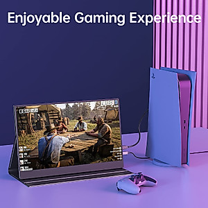 VisionOwl Portable Monitor Bundle (Monitor with Cover & Monitor with Kickstand) 15.6 Inch Travel Screen Computer Display for Laptop PC Mac Surface PS4/5 Xbox Switch, with Smart Cover, VESA Mountable