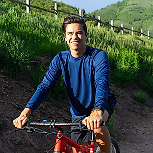 Vapor Apparel Men's Outdoor UPF 50+ Long Sleeve T-Shirt, UV Sun Protection for Fishing, Running, Hiking, XL, Navy