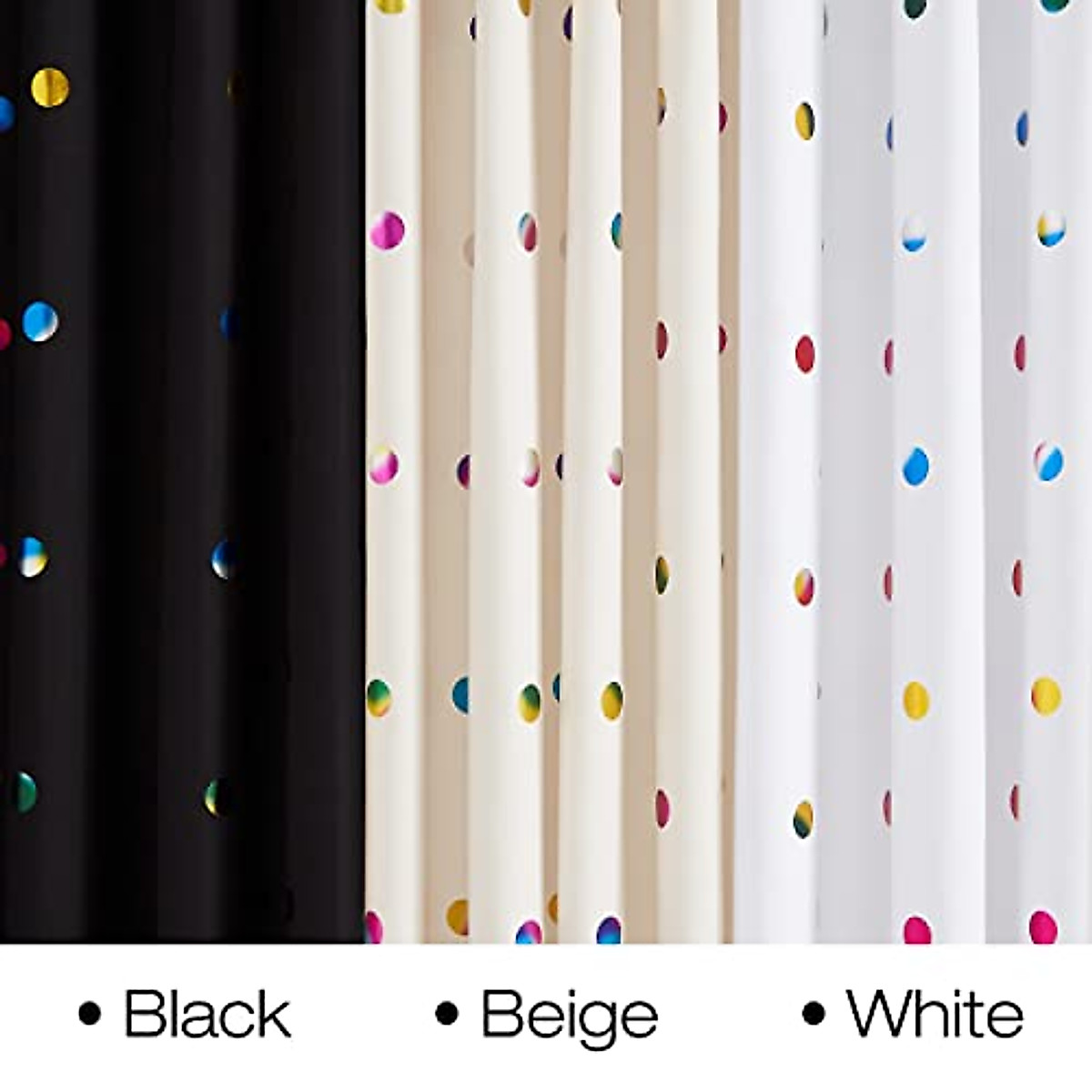 Beige Shower Curtains for Bathroom Metallic Polka Dot Shower Curtains Waterproof Hookless Shower Curtains with Grommet for Kids Soft Microfiber Fabric Shower Curtain Sets 70 x 72 Inches