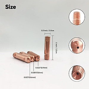 Copper Contact Tips .035'' / .030'' 30-pk Mig Welding Torch 11-30 Accessories for 15AK MIG/MAG Welding Torch MIG Guns (0.030'')