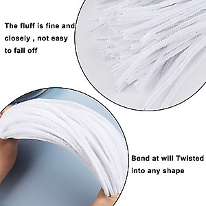 150 Pieces White Pipe Cleaners, Pipe Cleaners Chenille Stem, Craft Pipe Cleaners, Art Pipe Cleaners, Pipe Cleaners Bulk for Creative Home Arts and Crafts Project Decoration Supplies