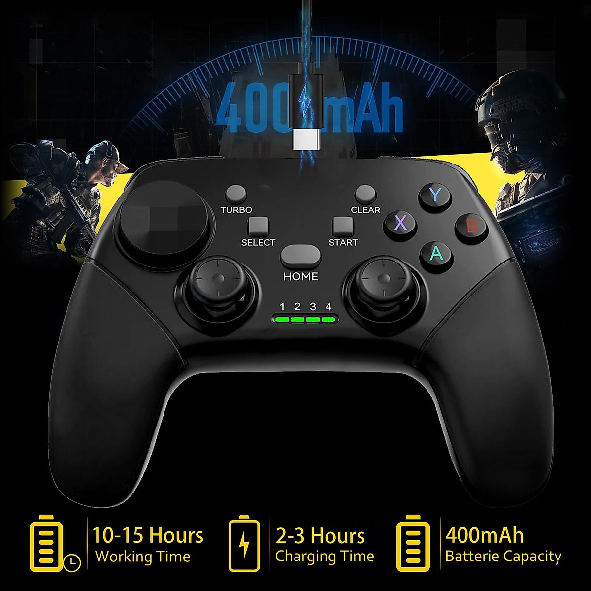 Joso Wireless Mobile Gaming Controller for iPhone, Android, iPad, Tablet, PC, Phone Controller with Phone Clip Supports Cloud Game, COD Mobile, Genshin Immpact, Remote Player Gamepad