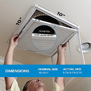 MervFilters, 16x25x1 Air Filter, MERV 8, MPR 600, AC Furnace Air Filters, 4-Pack