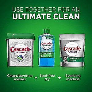 Cascade Platinum Dishwasher Pods, ActionPacs Dishwasher Detergent with Dishwasher Cleaner Action, Fresh Scent, 36 count