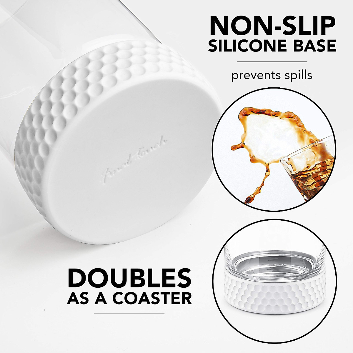 Final Touch Hole-In-One Whiskey/Cocktail Golf Tumbler Sports Glasses with Square Ice Mould - 12oz (350ml) (FTA6655)