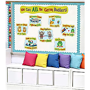 Carson-Dellosa One World Social Distancing Germ Busters Bulletin Board Set, Carson Dellosa Classroom Decorations, 9 Pieces (110512)