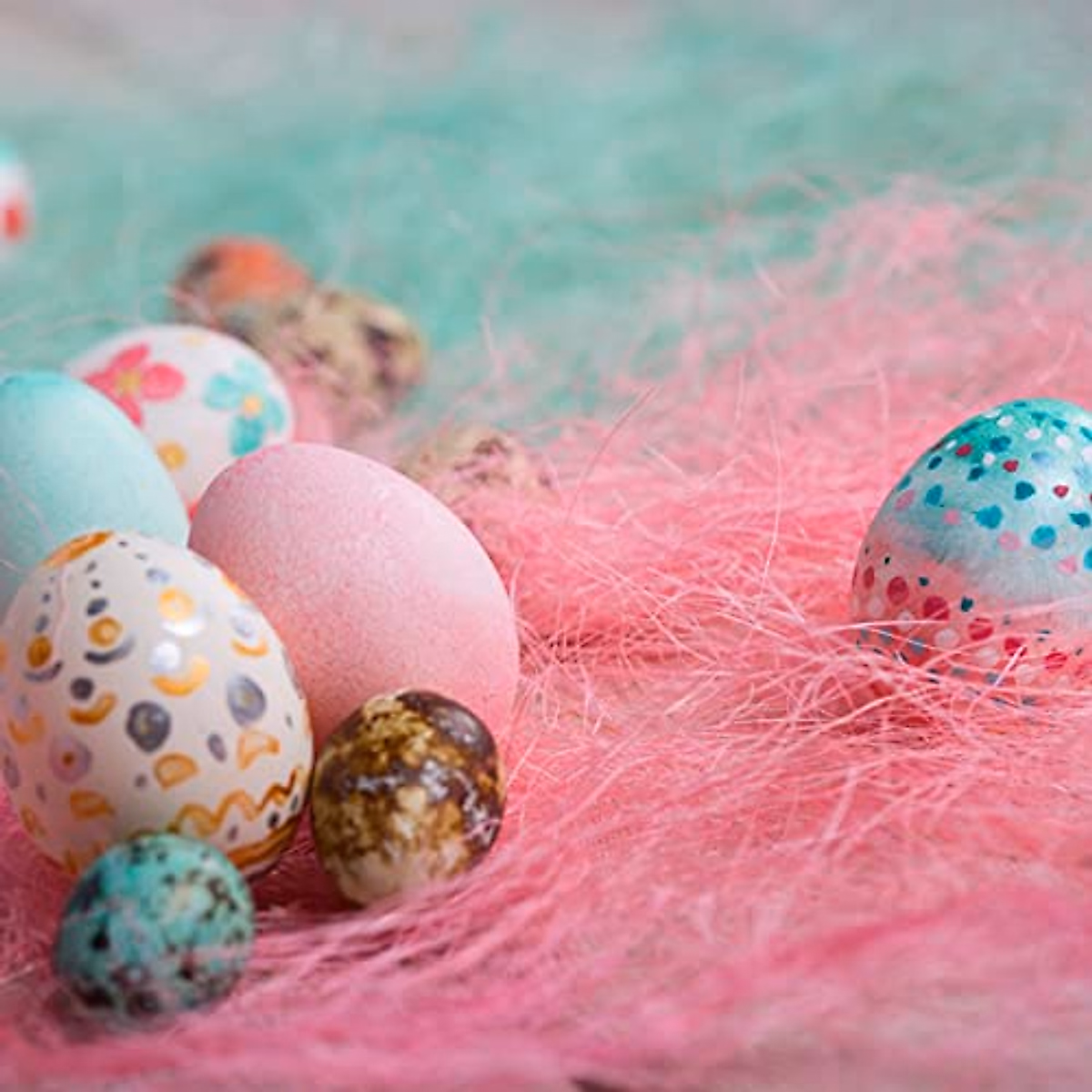 PEVOGON Pink Easter Grass Raffia Filler Paper Shreds for Easter Basket Gift Packaging Filling Egg Stuffer Party Supplies Decoration, 200G