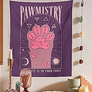 MBVBN Kawaii Wall Decor Pink Cat Paw Tapestry Kawaii Room Decor Kawaii Bedroom Decor (Pink)
