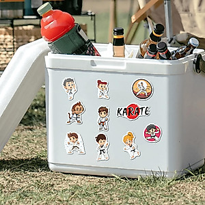 50 Pack Pcs Karate Stickers for Water Bottles Waterproof Vinyl Luggage Laptop Scrapbooking Funny Sports Taekwondo Sticker Packs Set Bulk Teens Adults Boys Aesthetic Small Decals