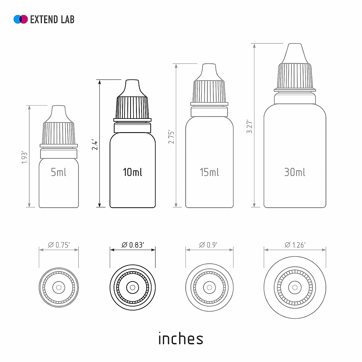 EXTEND LAB 10 PCS 10ml Plastic Dropper Bottle - Squeezable Eye Dropper Bottles - Refillable Mini Dropper Bottles with Srew Cap - Ideal for Essence, Oil