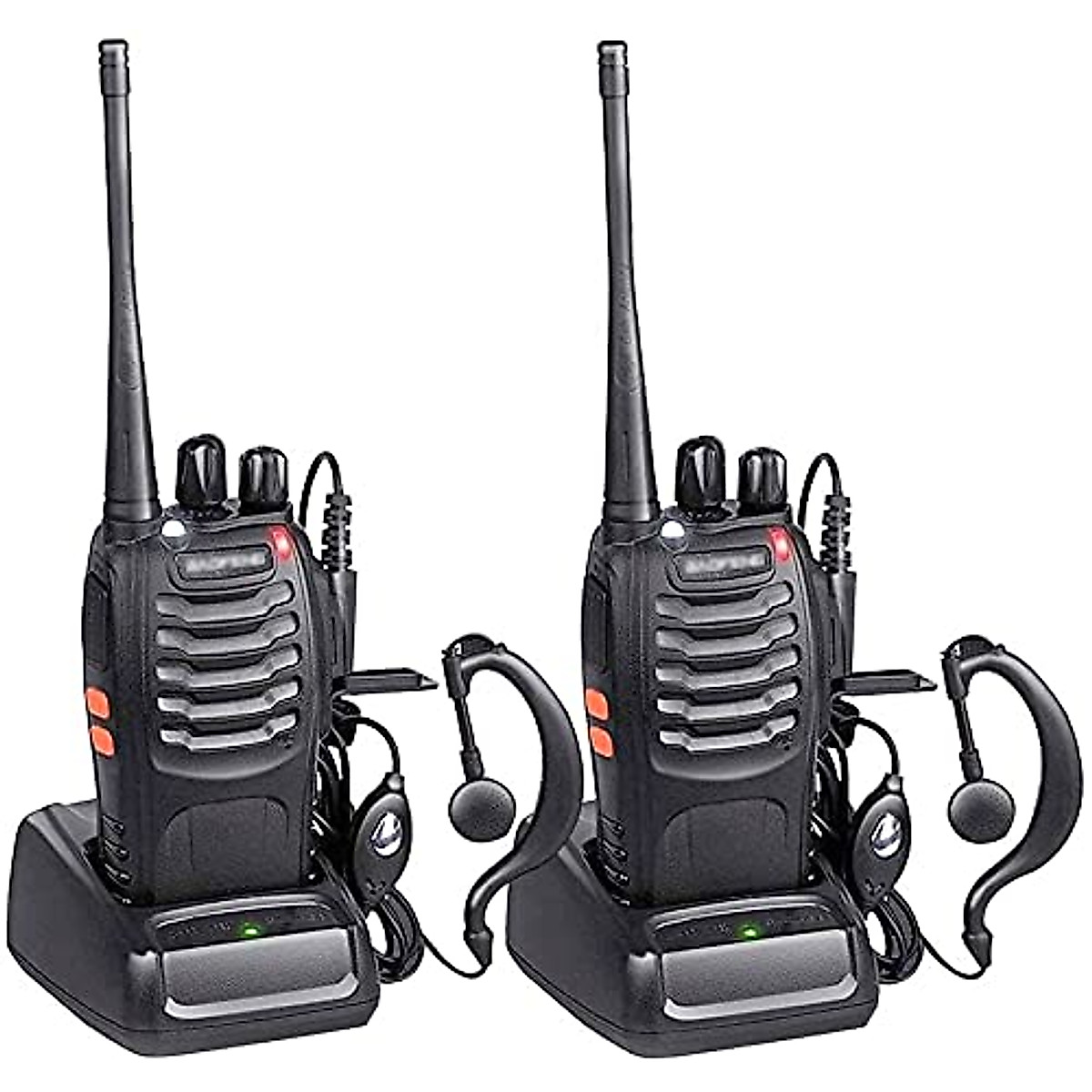 Baofeng BF-888S Ham Two Way Radio, Walkie Talkie with Rechargeable Battery Headphone Wall Charger Long Range 16 Channels (2 Pack)