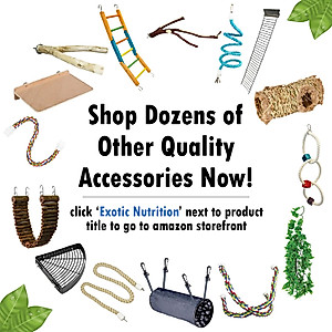 52 Inch Natural Rope (Large) - Flexible Bendable Climbing Rope Perch Cage Accessory Toy - Sugar Gliders, Squirrels, Degus, Marmosets, Monkeys, Parrots, Birds, Rats & Other Small Pets