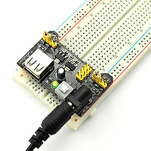 HJ Garden Electronic Component Power Supply Module Assorted Kit for Arduino, Raspberry Pi, STM32, UNO, MEGA2560 830P Breadboard + Power Module + Jumper + 12V 1A Adaptor