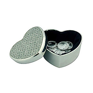 Arras De Boda Gift Set | Comes with Coins | 9 Styles | Wedding Metal Boxes Spanish Matrimony Ceremony (Heart Shaped with Checkerboard)