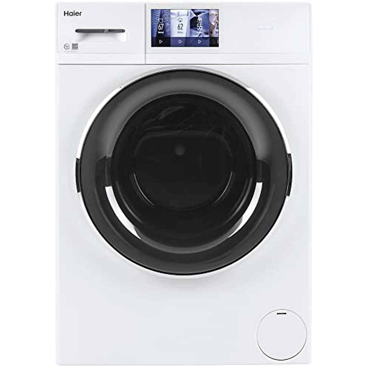 Haier QFW150SSNWW 24" Frontload Washer with 2.4 cu. ft. Capacity 16 Cycles Electronic Controls Built-in Wi-Fi Connect in White