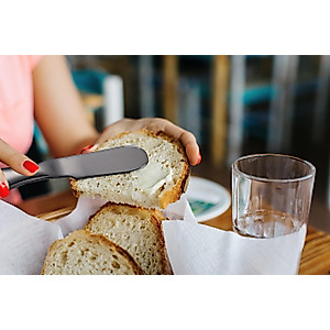 AARAINBOW Exquisite 7 Pieces Cheese Knives Set, Gift Ready Charcuterie Accessories Stainless Steel Cheese Knif Butter Knife & Fork Perfect Cheese Spreader Set, Gift for Birthday Christmas (Black)…