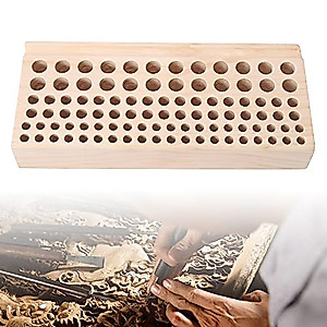 98 Holes Wood Tool Rack Leather Wooden Stamps Stand Holder Organizer for DIY Craft