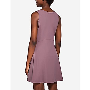 BALEAF Women's Tennis Golf Dress Sleeveless with Inner Shorts 4 Pockets for Exercise Workout Purple M