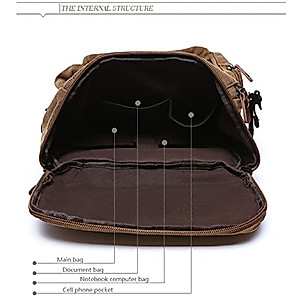 FASNAHOK Men's Canvas Travel Backpack Woman Hiking Rucksack Vintage Laptop Back Pack School Bag for Outdoor Sports Gym