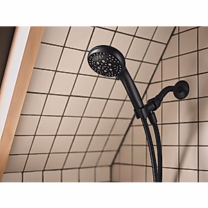 Moen Beric Matte Black Single Handle Modern Tub and Shower Faucet with Handshower, Valve Included, 82775BL