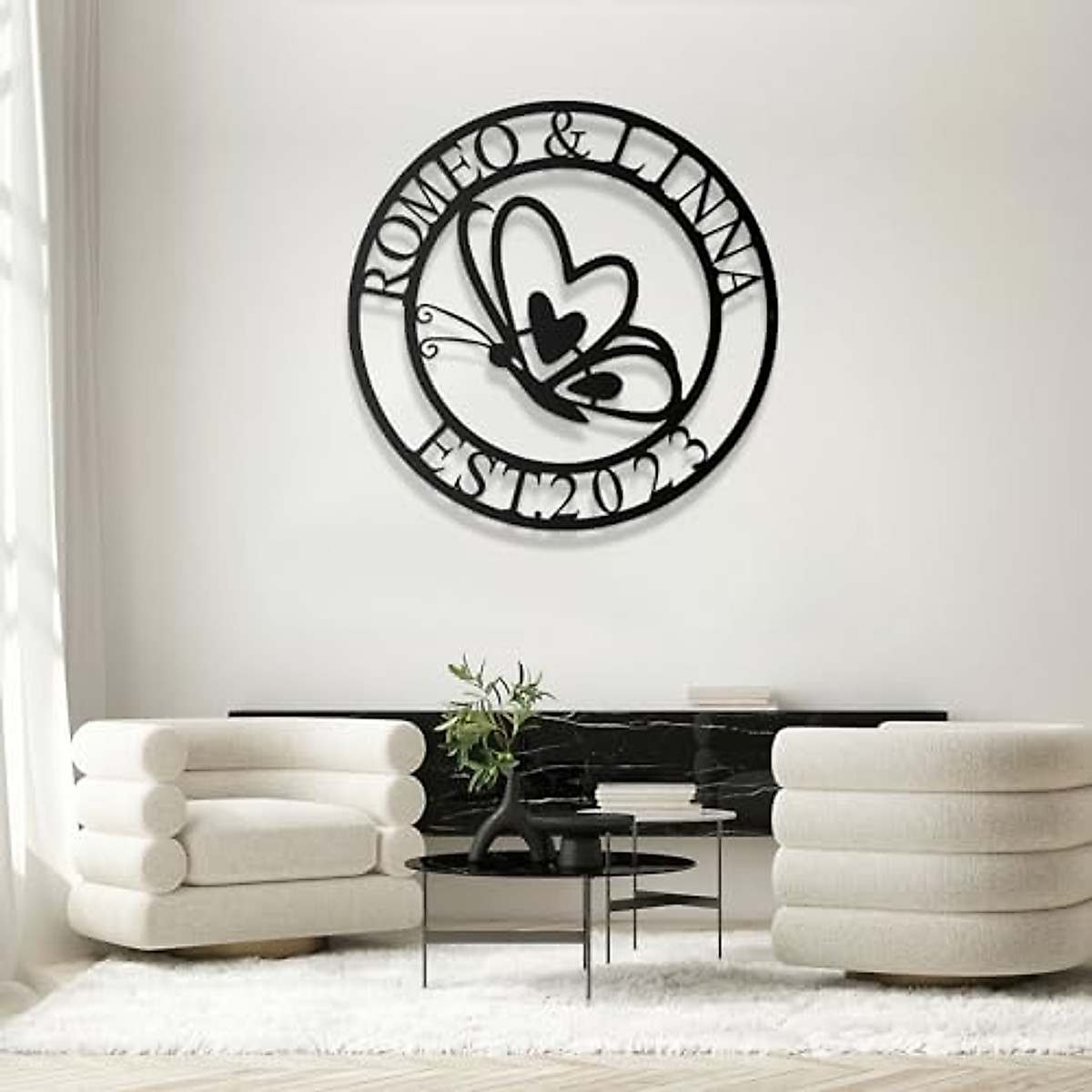 Personalized Metal Last Name Signs for Home Decor Wall Name Signs Family Sign For Wall Art Decor Personalized Wedding Gift Metal Name Signs Wall Decor,Butterfly Metal Name Sign