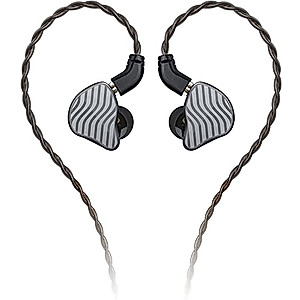 FiiO JadeAudio JH3 Headphone Earphone Wired High Resolution 0.78mm 2pins 1DD+2BA Bass Heavy Compatible with Android, iOS, Windows, Mac for Smartphones/PC/Laptop(Black)