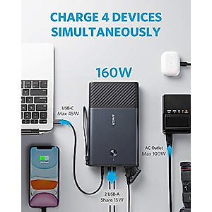 Anker Power Bank Powerhouse 90 87.6Wh with 100W AC Outlet/45W USB-C Power Delivery Port, Portable Charger for iPhone, Samsung Galaxy, iPad, MacBook, and More