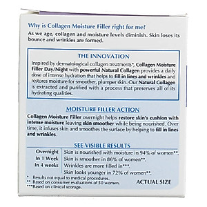 L'Oreal, Daily Moisturizer, Day/Night Cream, Collagen Moisture Filler, 1.7 Ounce