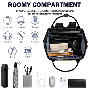 VANKEAN Rolling Laptop Bag for Women Laptop Backpack Bundle