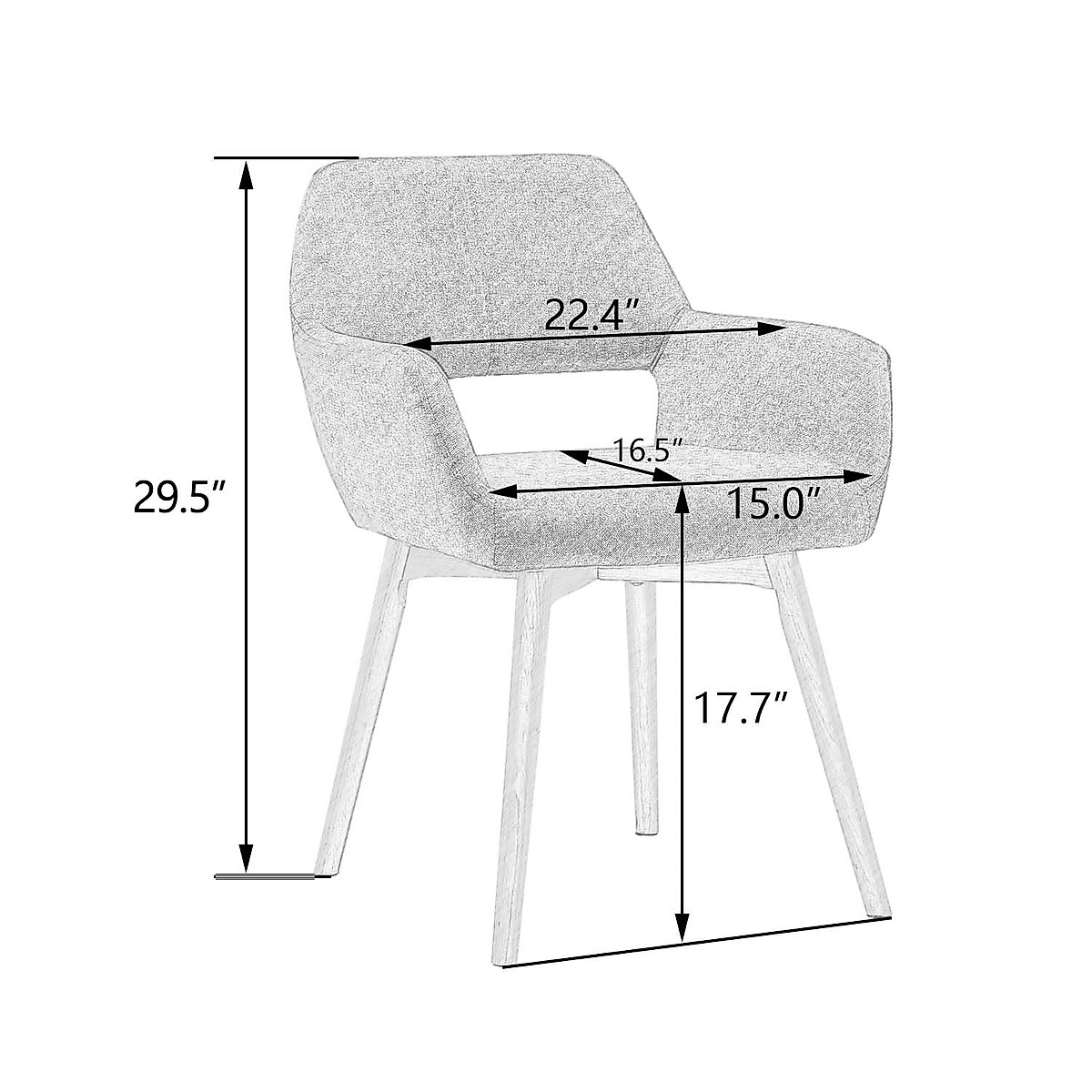 YEEFY Mid Century Modern Dining Chairs Set of 2 & 4 & 6 Comfy Accent Chair Upholstered Kitchen Dining Living Room Chairs for Bedrooms Waiting Room Home Arm Desk Chair No Wheels (Beige, 2)