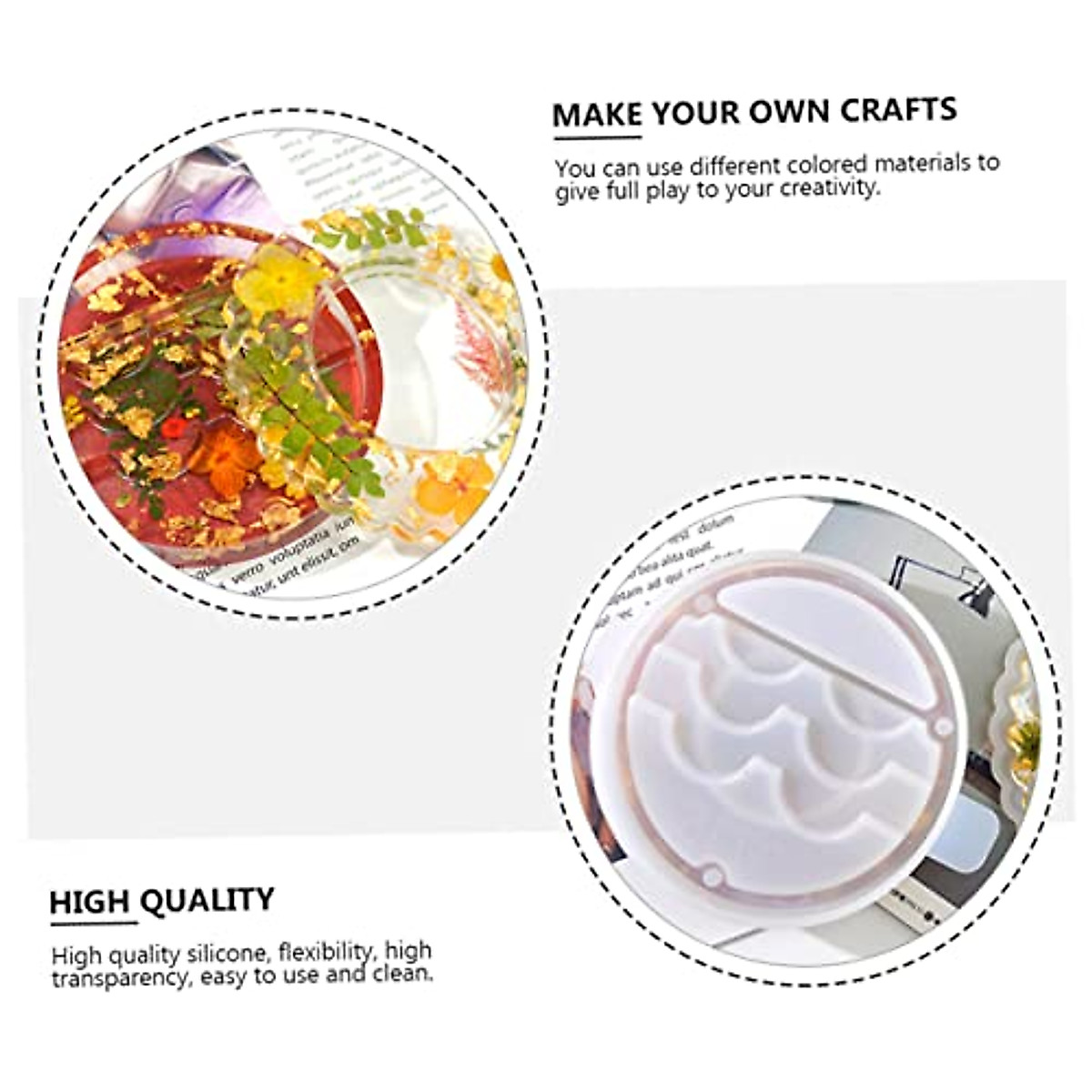 Beavorty 1 Set Eyelash Box Mold Round Silicone Molds Resin Molds Tray Round Mirror Tray Fake Eyelashes Box Resin False Eyelash Case Eyelashes Display Tray Resin Travel Disc Crystal White