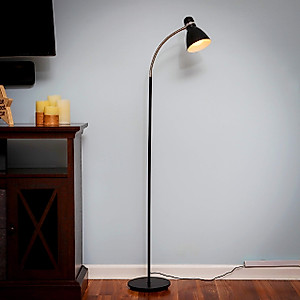 Brightech Avery Floor Lamp, Dimmable Standing Lamp With Sturdy Base, Floor Lamp for Over Chair Bedroom Reading, Modern LED Lamp for Living Rooms, Tall Lamp for Offices, Great Living Room Decor - Black