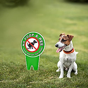 2 PC No Dog Poop Signs for Yard - 12x6 Double Sided Dibond No Pooping Dog Signs for Yard - Keep off Grass Sign - No Dogs Allowed Sign - Dog Poop Sign