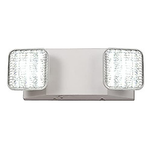 TANLUX LED Emergency Lights with Battery Backup, Two Head Adjustable Commercial Emergency Lights, UL Listed, AC 120/277V, Hardwired Emergency Exit Light Fixtures for Business - 1 Pack(White)