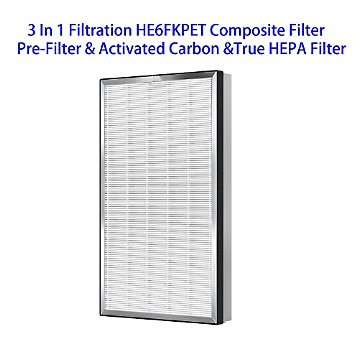 HE6FKPET True HEPA Replacement Filter Fit for Shark HE600 HE601 HE602 6 Fan Air Purifier Compare Part HE6FKPET HE6FKBAS HE6FKPRO