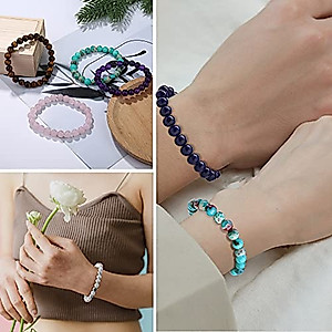 SAILIMUE 10/12Pcs Gorgeous Semi-Precious Gemstones Bracelets for Women Men 8mm/6mm Natural Stone Beaded Bracelets Tiger Eye Lava Rock Healing Crystal Stretch bead bracelet Unisex